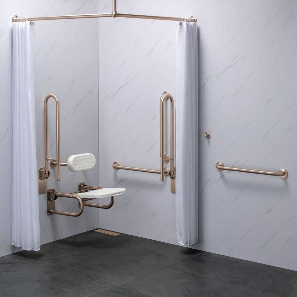 Classic DOC M / DDA Disabled Shower Pack & Curtains - Classic Copper