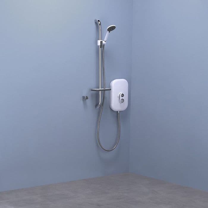 Commercial DDA/TMV3 Electric Shower Set - Polished Stainless Steel