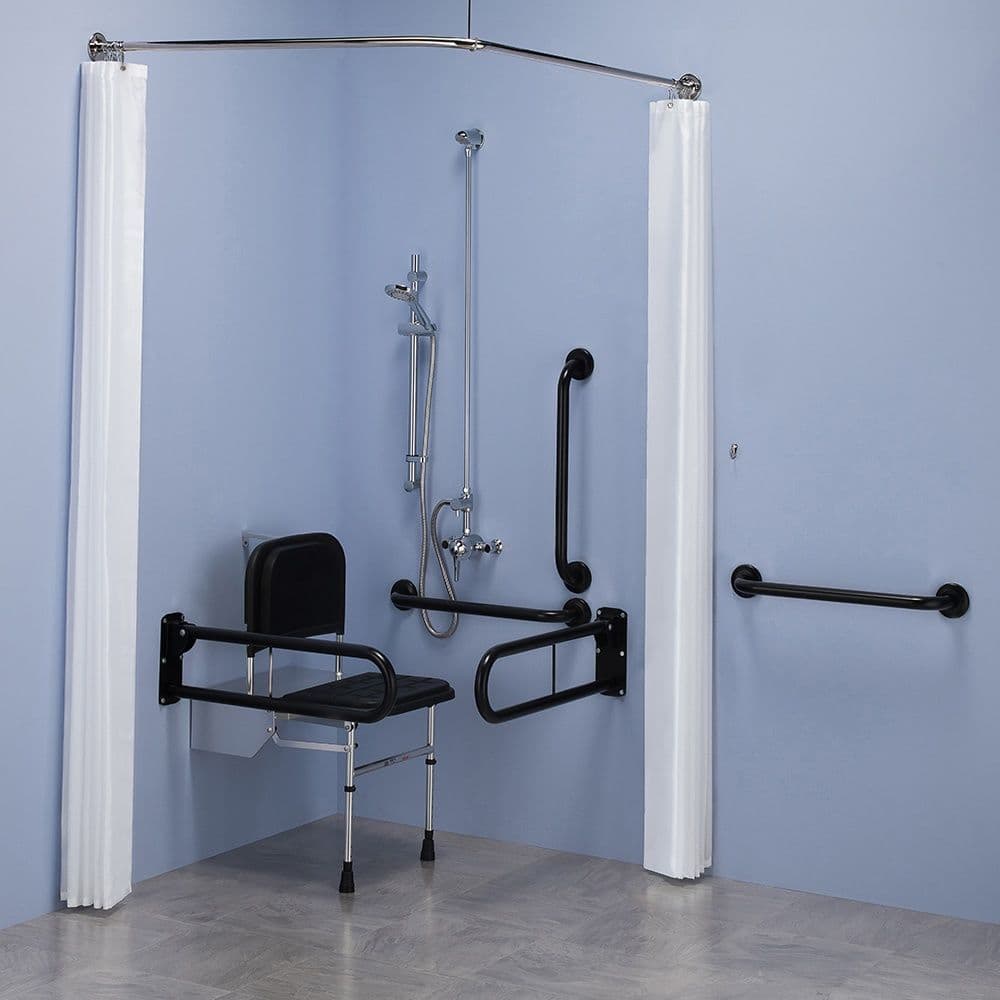 Commercial DOC M Disabled Shower Room Pack With Exposed Shower Valves ...