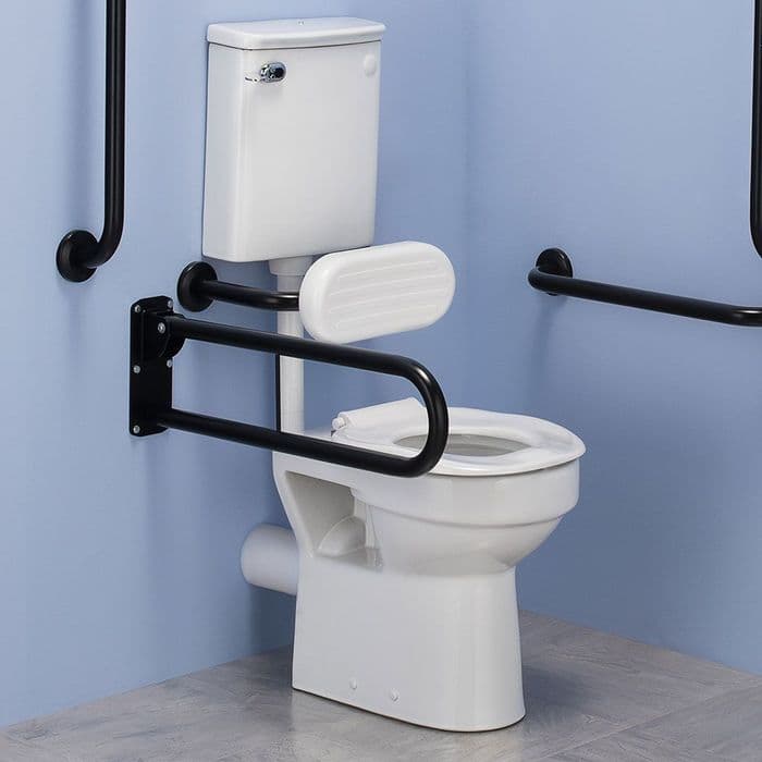 Commercial Low Level Disabled Doc M Toilet Pack - Matt Black