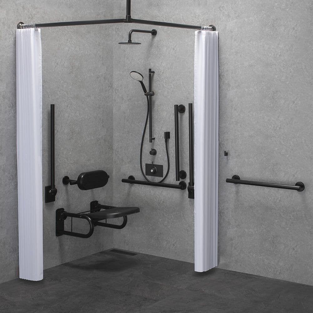 Deluxe Modern DOC M / DDA Disabled Shower Pack & Fixed/Adj Shower Head ...