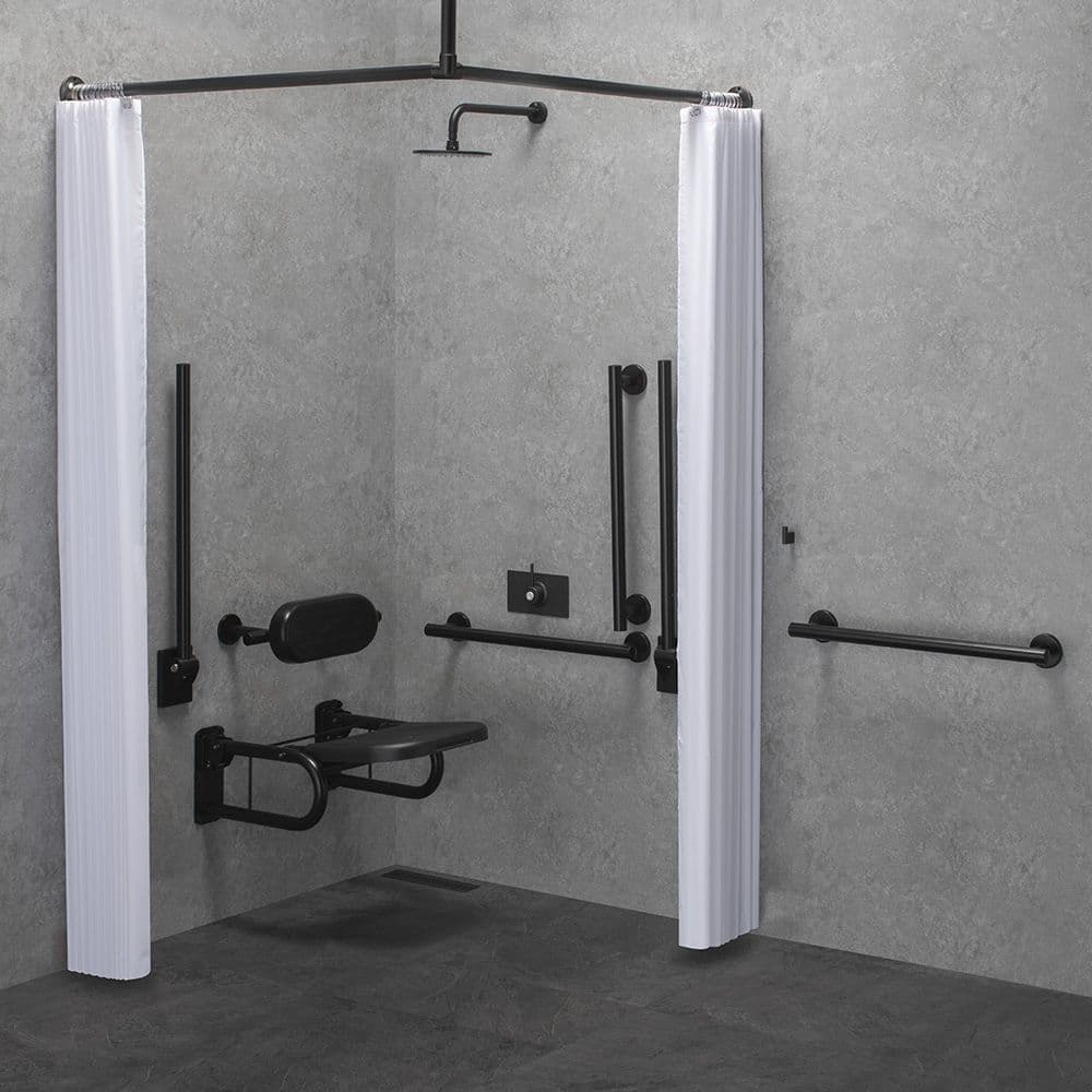 Deluxe Modern DOC M / DDA Disabled Shower Pack & Fixed Shower Head ...