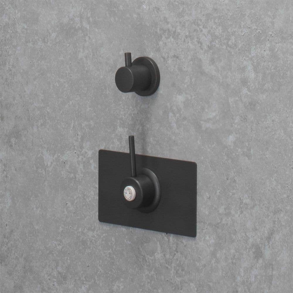 Deluxe Modern TMV3 Thermostatic Shower Valve & Diverter - Matt Black