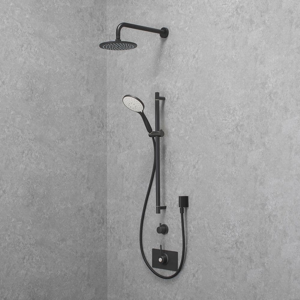 Deluxe Modern TMV3 Thermostatic Shower Valve & Fixed/Adj Shower Head ...