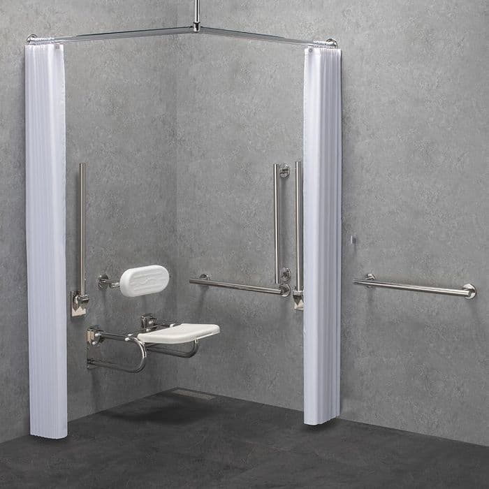 Designer DOC M / DDA Disabled Shower Pack & Curtains - Polished ...