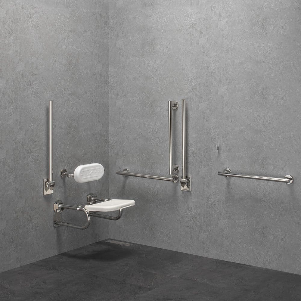 DESIGNER DOC M / DDA DISABLED SHOWER PACK - POLISHED STAINLESS STEEL