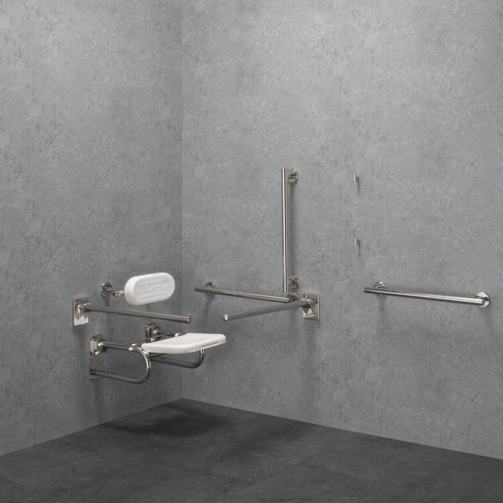 DESIGNER DOC M DISABLED CHANGING ROOM PACK- POLISHED STAINLESS STEEL
