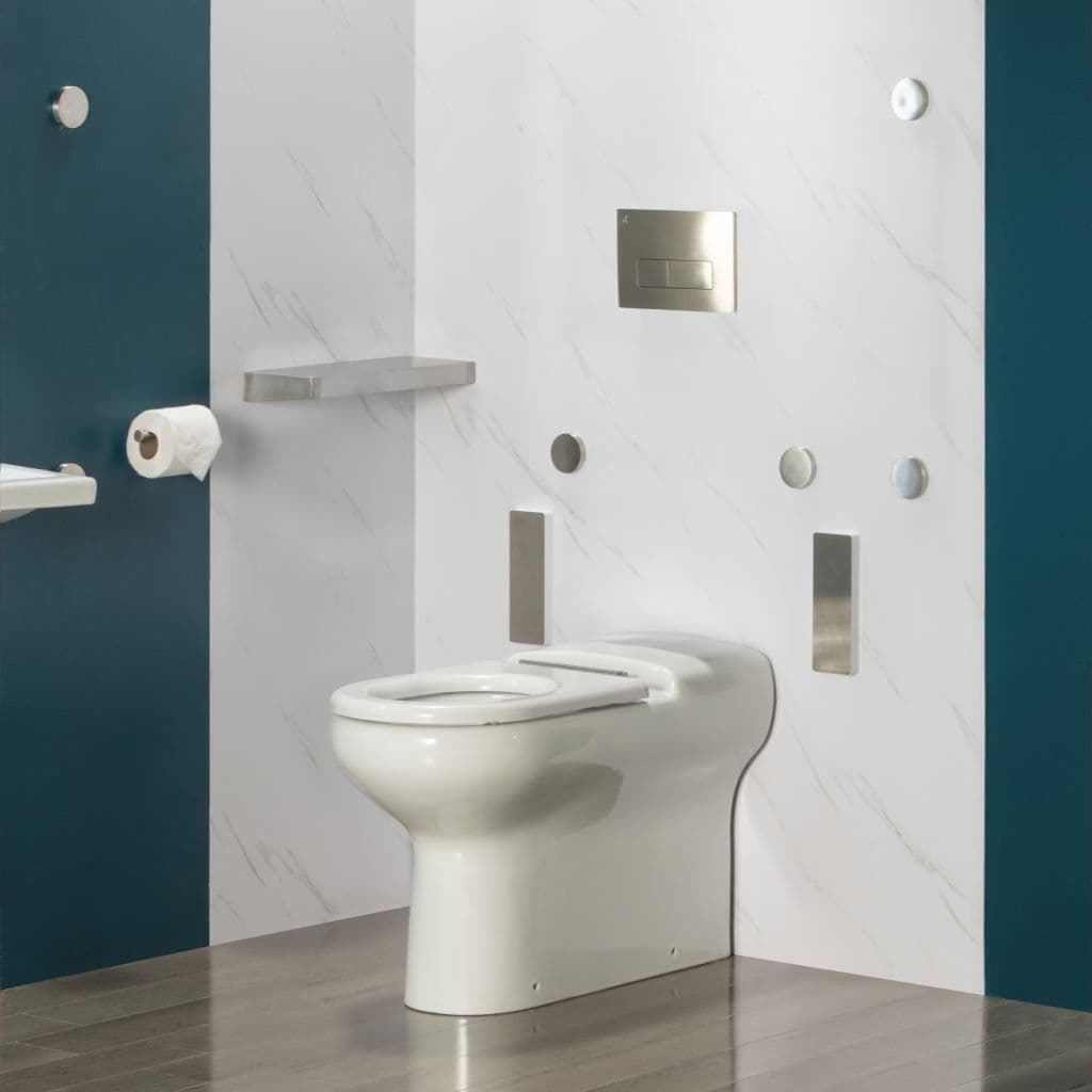 Hotel & Care Removable Back-to-wall WC Set Brushed stainless steel