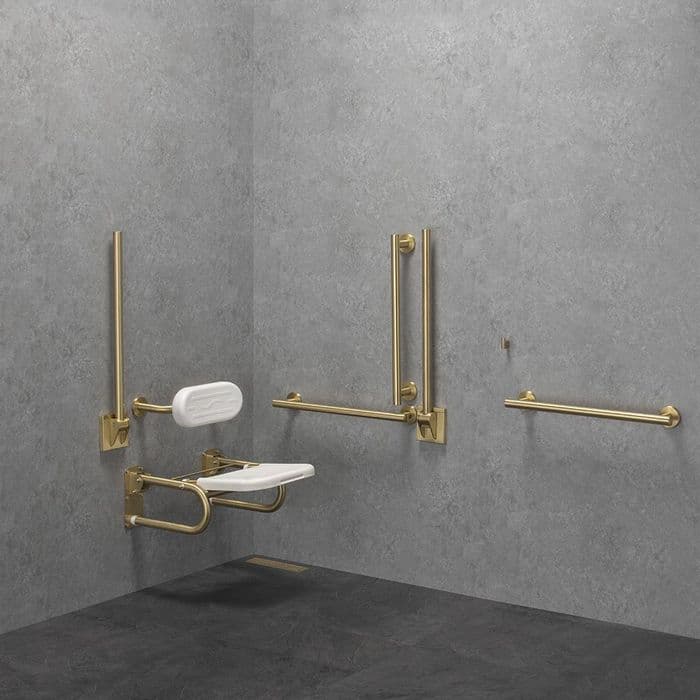 Luxury DOC M / DDA Disabled Shower Pack - Brushed Brass