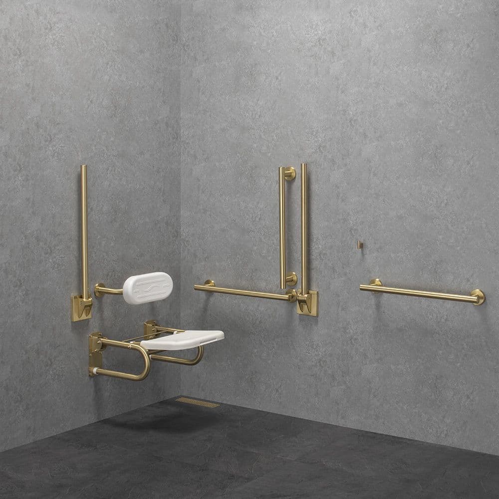 Luxury DOC M / DDA Disabled Shower Pack - Brushed Brass