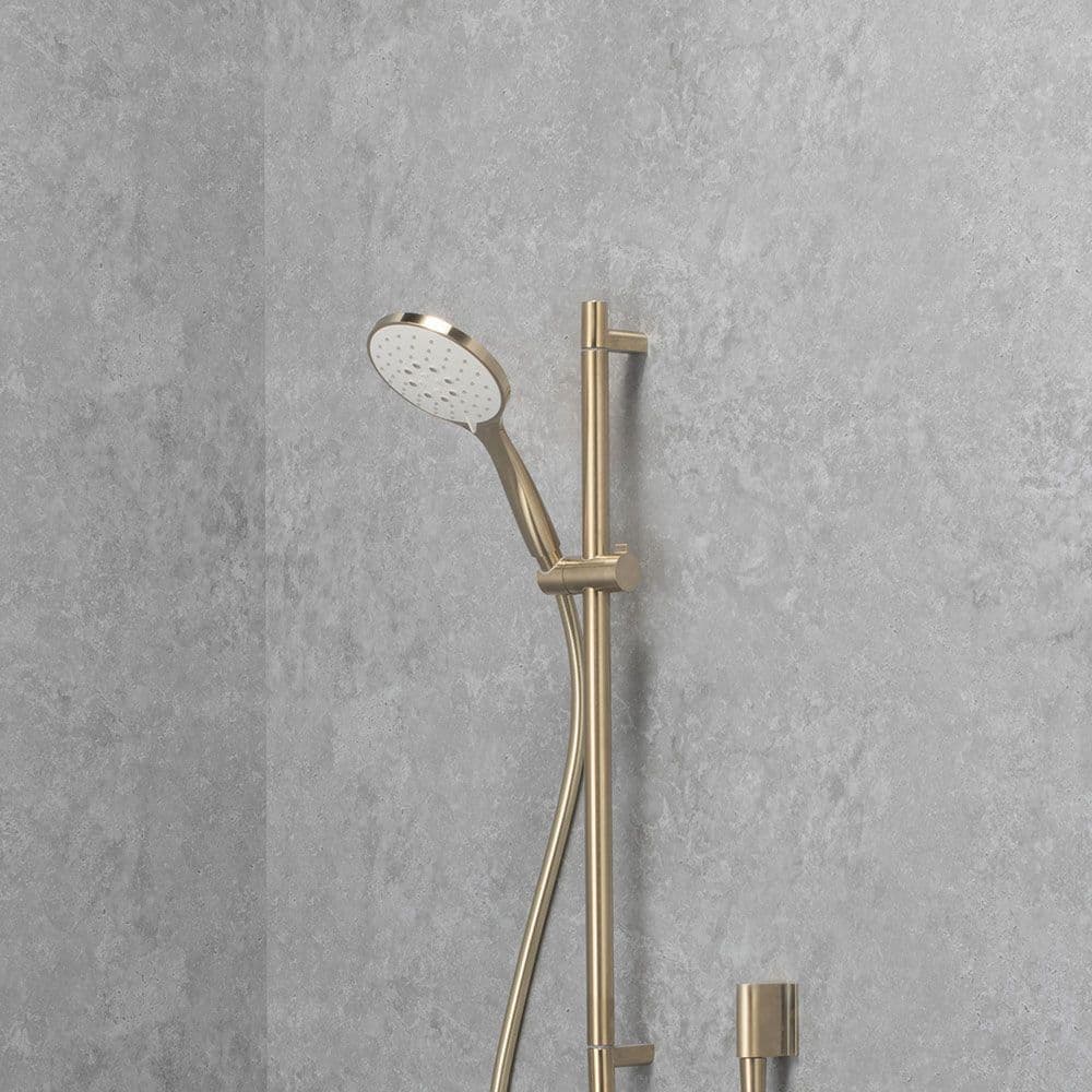 Luxury TMV3 Thermostatic Shower Valve & Fixed/Adj Shower Head - Brushed ...