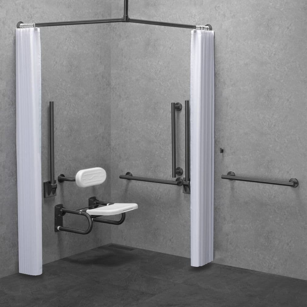 Metro DOC M / DDA Disabled Shower Pack & Curtains - Gunmetal