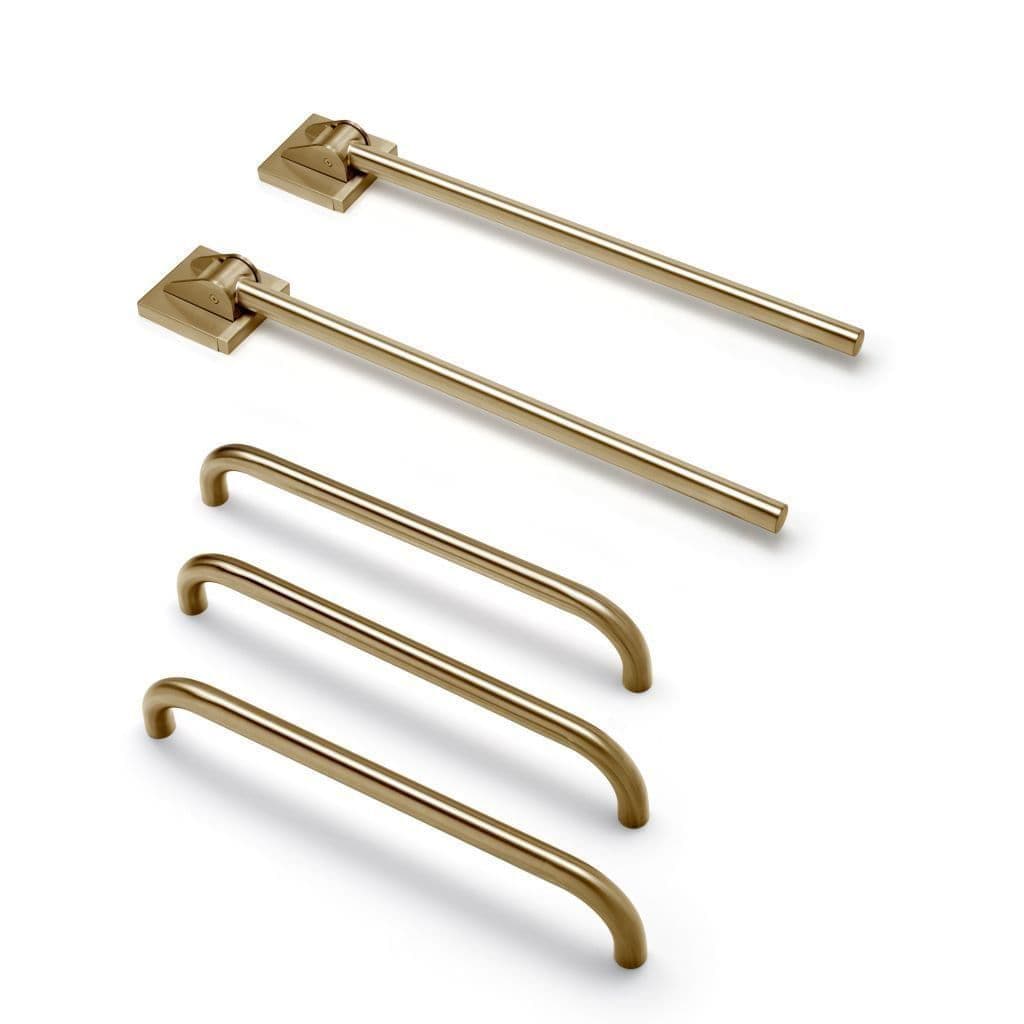 Minimalist Luxury Disabled Changing Room Grab Rail Pack in Brushed Brass