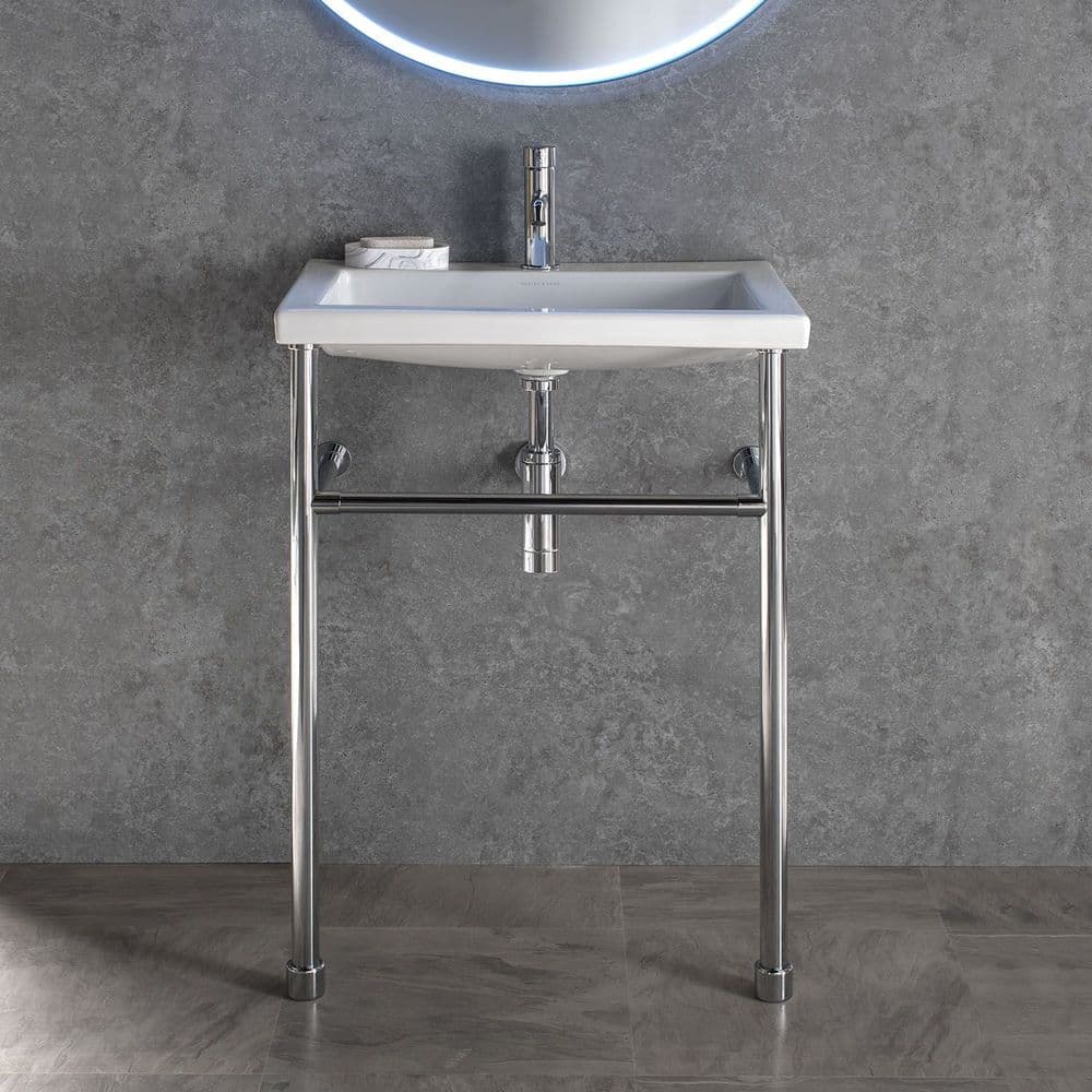Healey & Lord Modern Collection 600mm Wash Basin with Metal Basin Stand