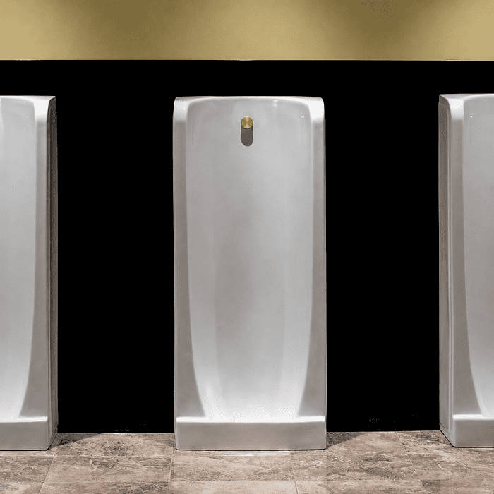 Niagara Back Inlet Urinal - White Polished Brass finish