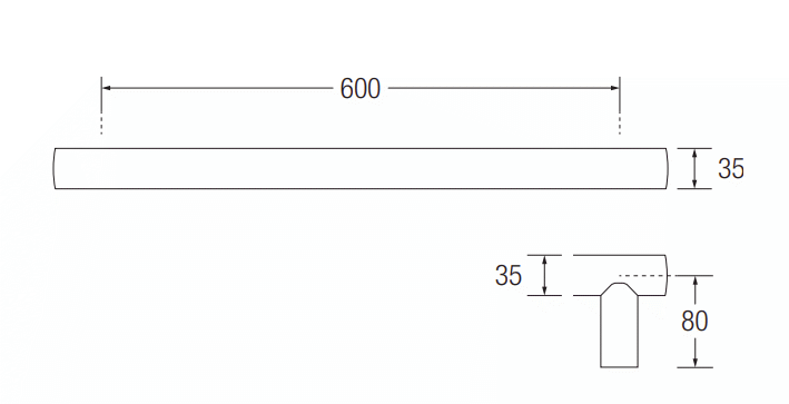 Urban Roseless Shower Grab Rail Kit in Brushed Bronze