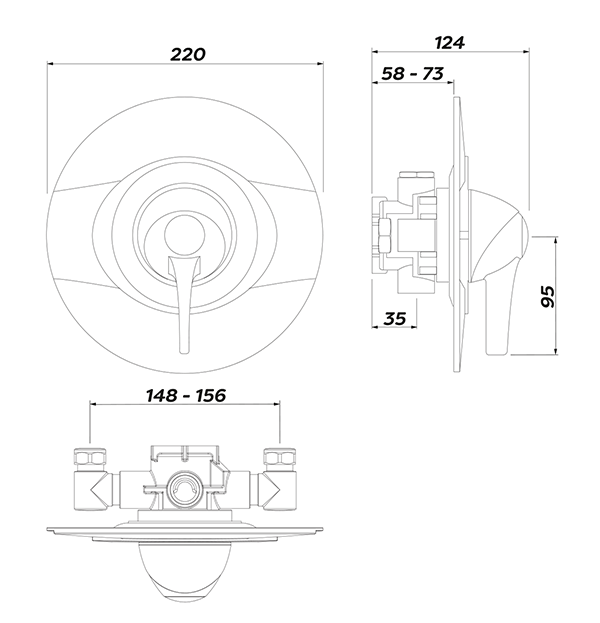 Commercial Concealed DDA/TMV3 Thermostatic Shower Pack - Polished ...