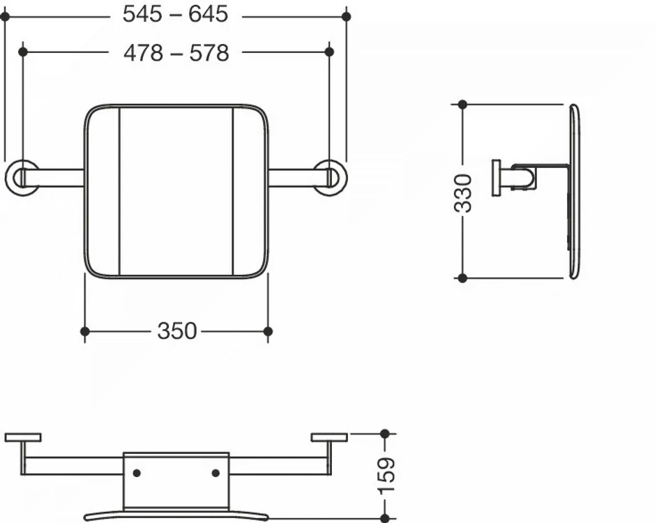 Hotel & Care Removable DDA Collection Back to Wall / Wall Hung Rail ...