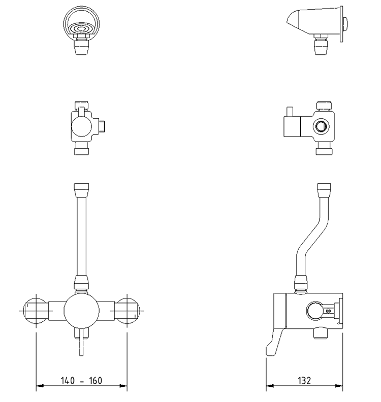 Budget DOC M Disabled Shower Room Pack With Exposed Valves & Curtains ...