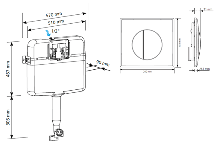 Commercial Back to Wall Disabled Doc M Toilet Pack - Polished Stainless ...