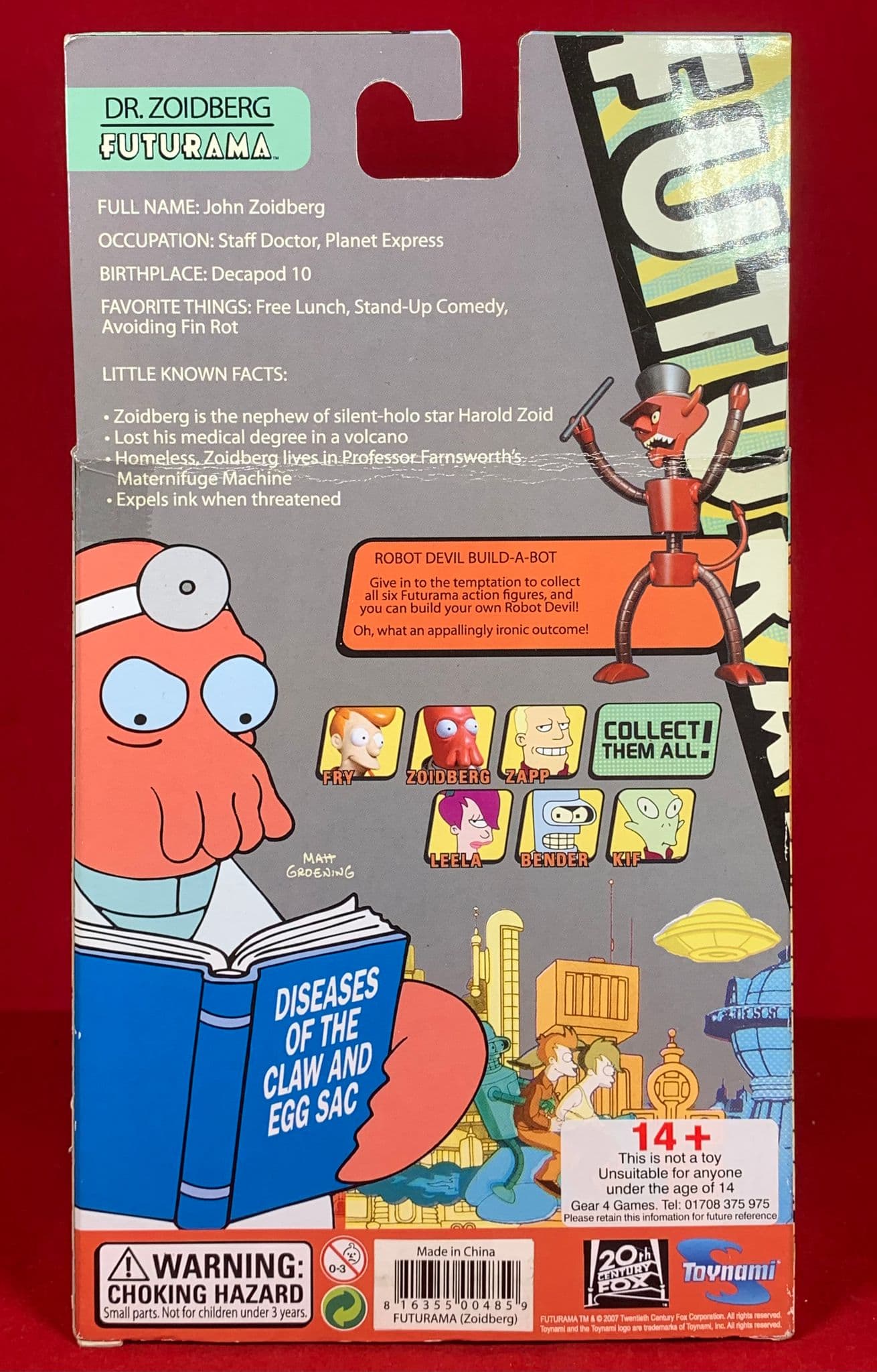 Futurama Zoidberg - With Robot Devil Build-A-Bot Part - Complete Boxed ...