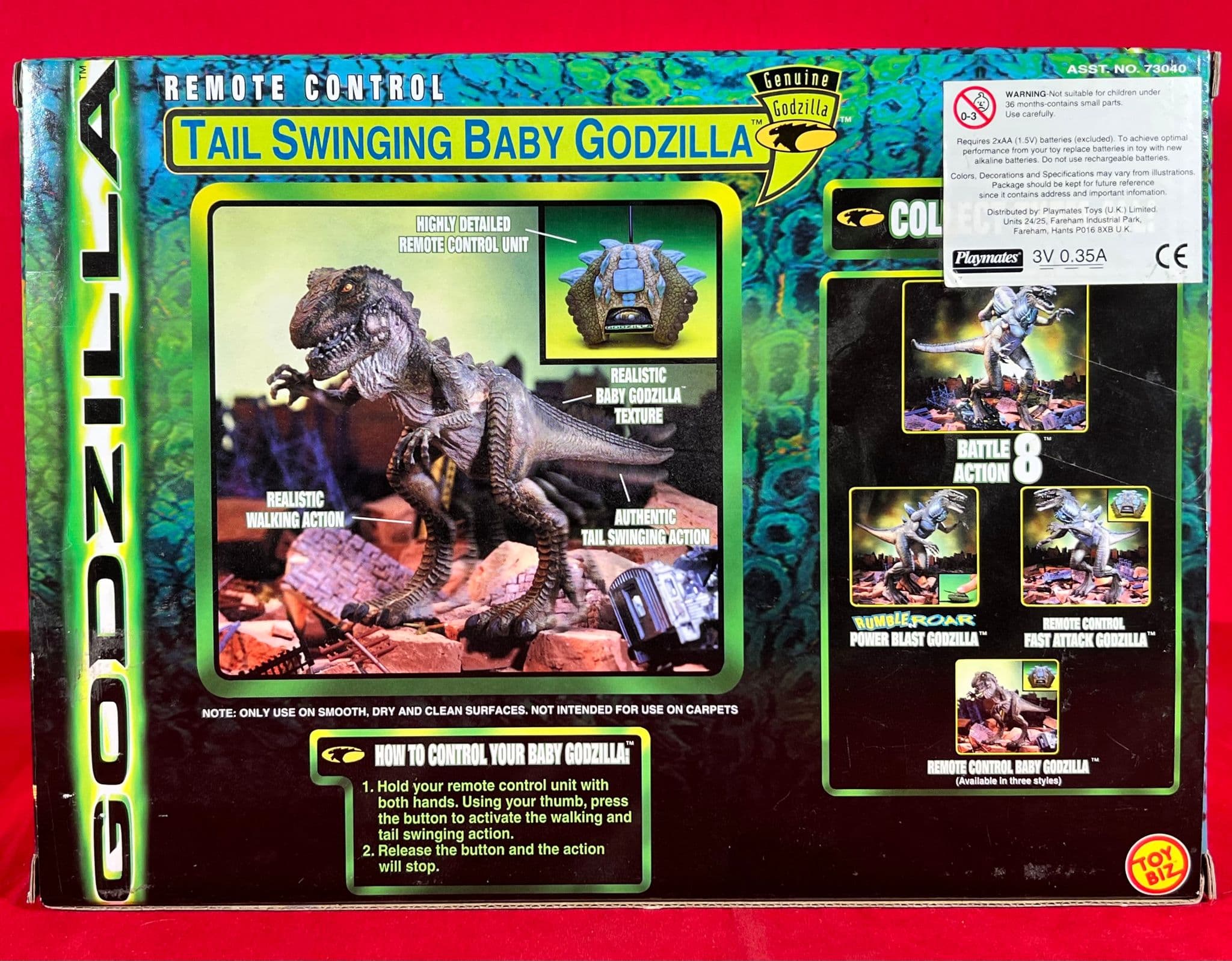 Godzilla Remote Control Tail Swinging Baby Godzilla - Complete & Boxed
