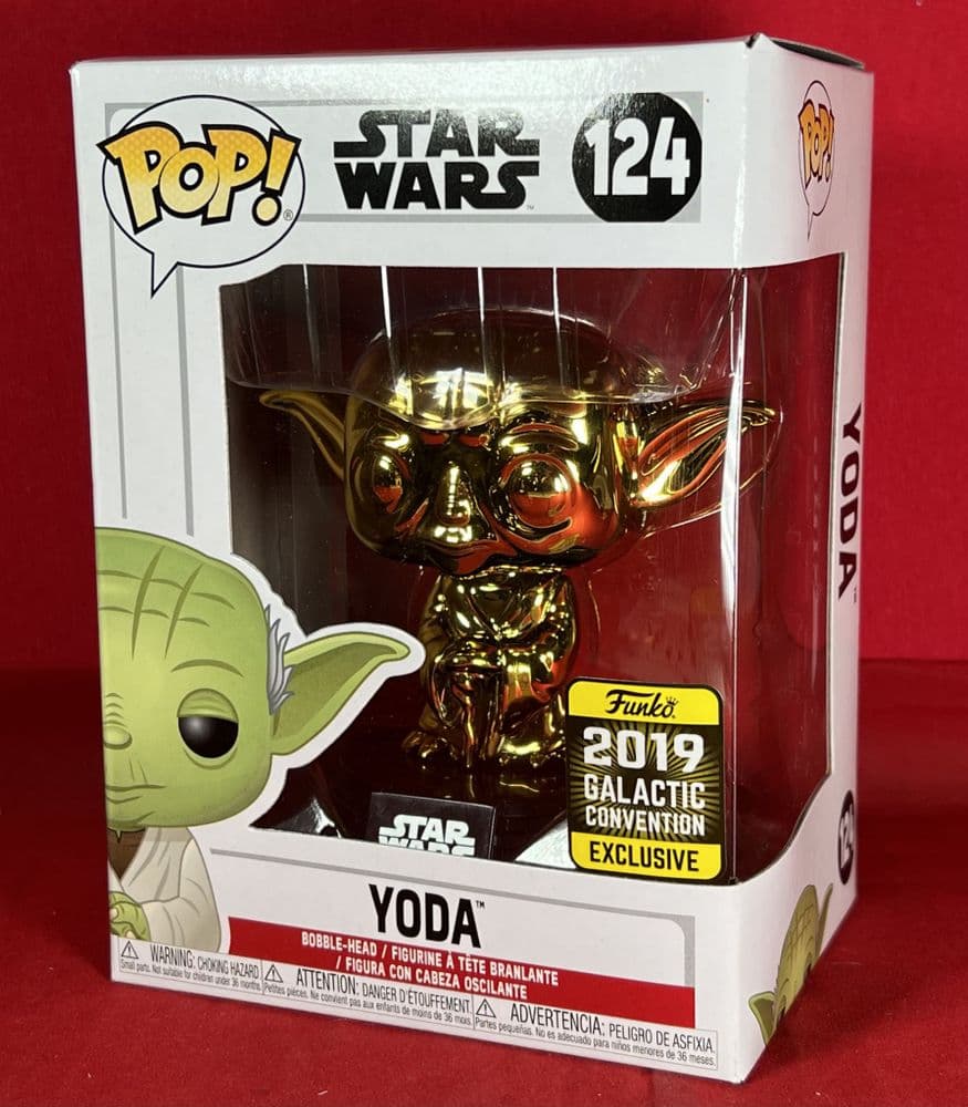 Pop Star Wars 124 Yoda - Gold Chrome - 2019 Galactic Convention Exclusive