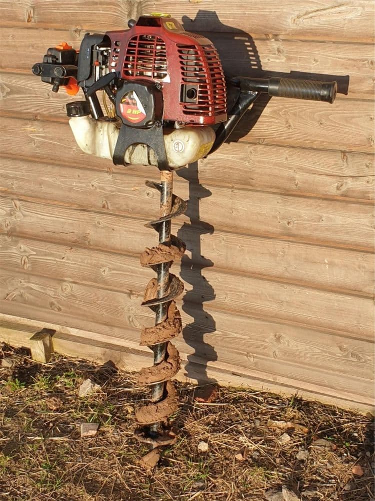 Auger Petrol Auger Drill 100 x 750mm Petrol Post Hole Ground Drill 49cc ...