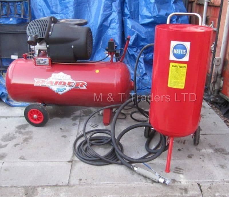 Set up for RA20 Sand Blast Pot Compressor Airline & Media
