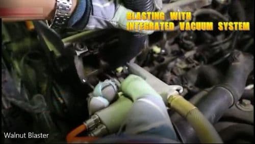 Walnut Blast Machine for intake cleaning of carbon build up