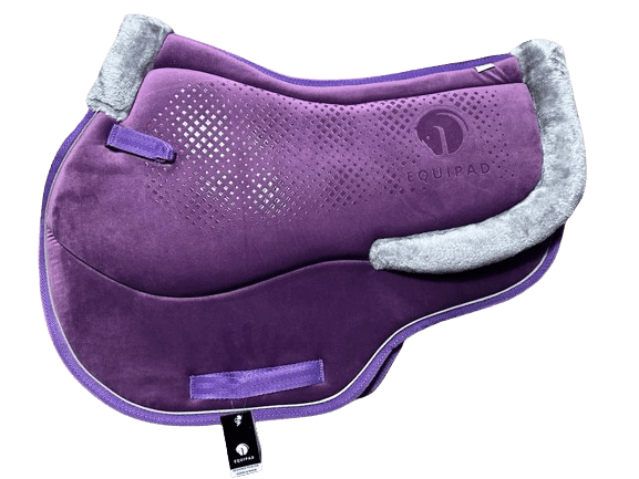 Opulence Saddle Pads Purple with Grey Fur Jump