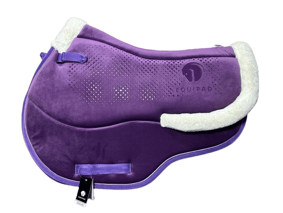 Opulence Saddle Pads Purple with natural Fur Jump