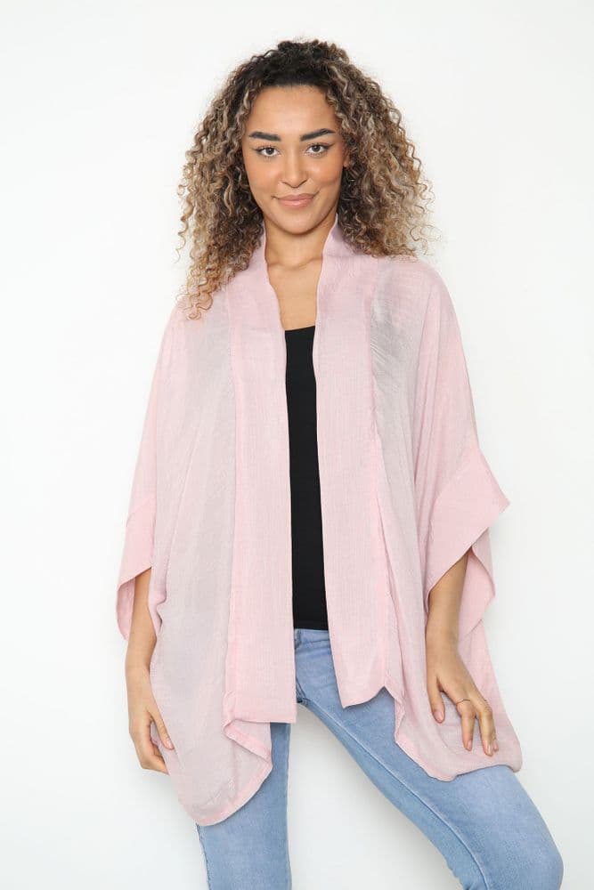 KA18072201 LINEN LOOK KAFTAN DUSKY PINK