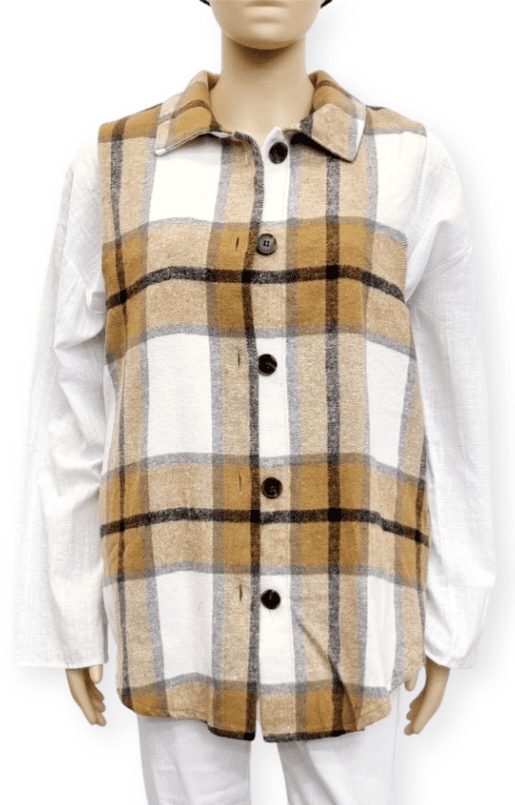 PON9702 CAMEL CHECK GILET M/L
