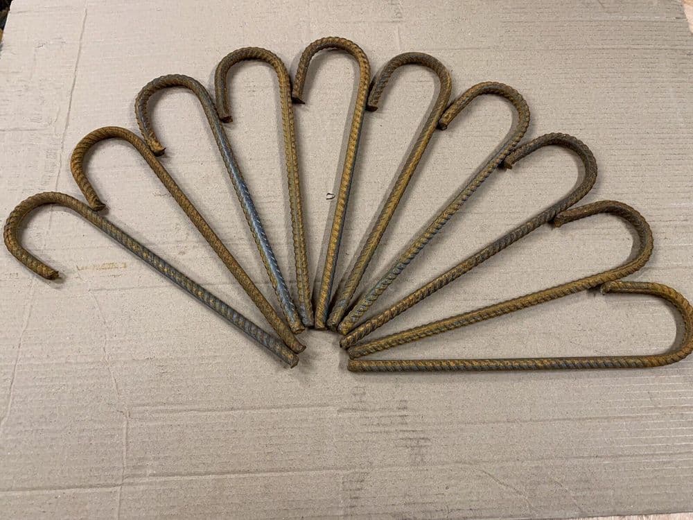 Hook Pins Heavy Duty high tensile Ribbed Bars 10mm x 300mm