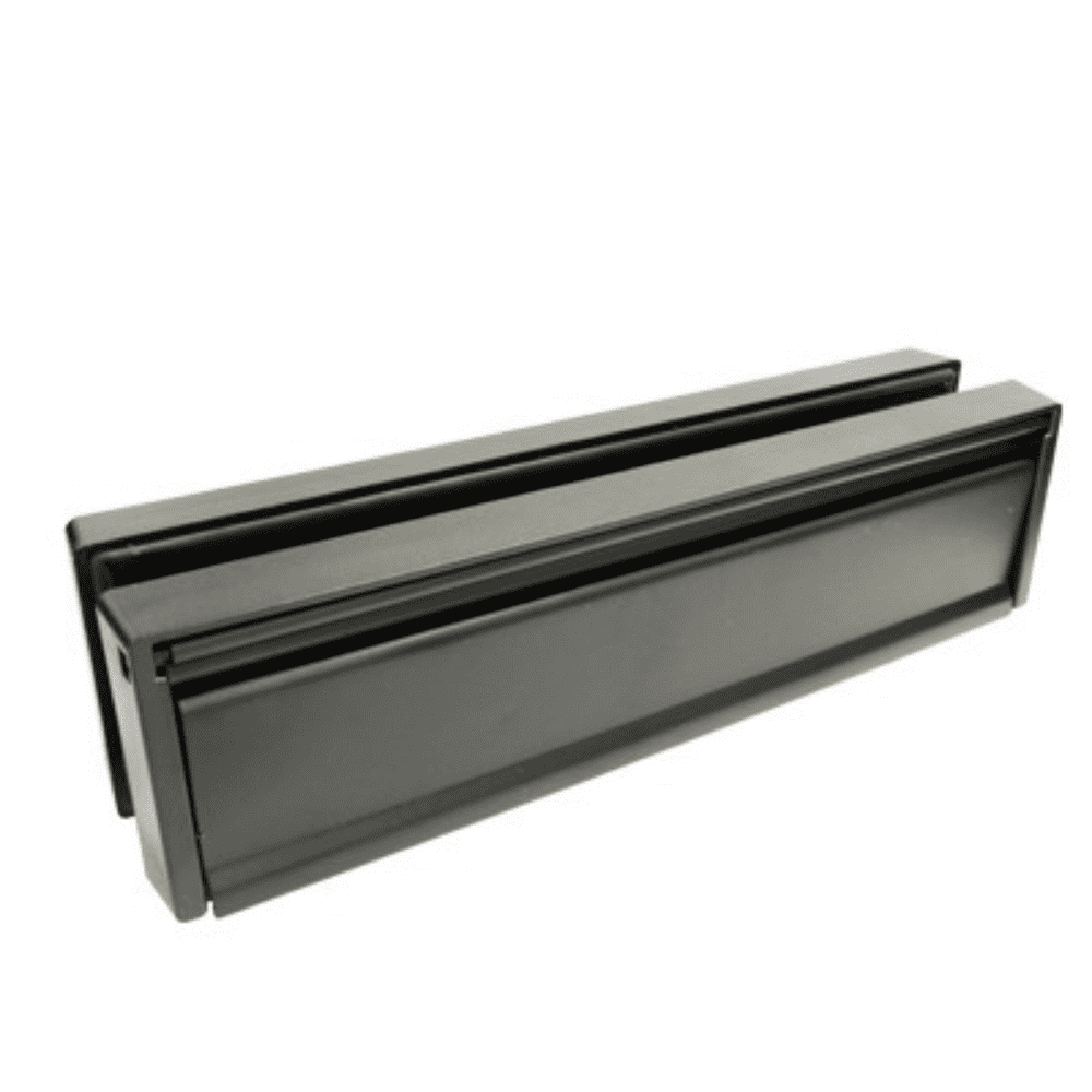 Black Upvc Door Letterbox 12 Inch