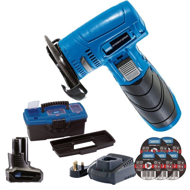 Draper Stormforce Cordless Angle Grinder / Cut Off Tool Kit