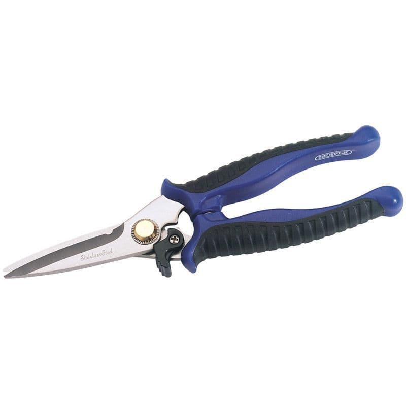 Draper Universal Snips 200mm Soft Grip Handles