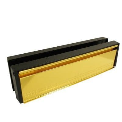 Gold UPVC Door Letterbox 12"