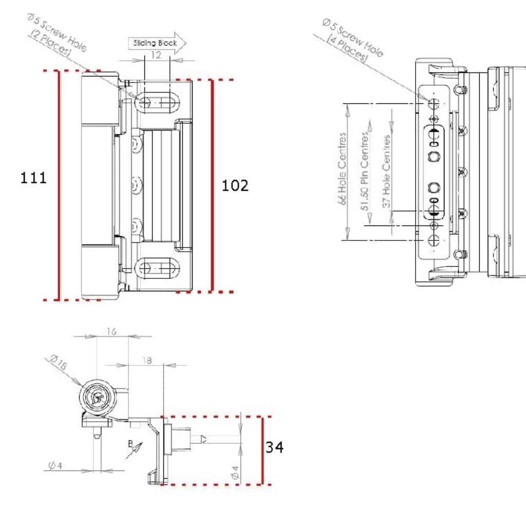 Trojan Athena Composite Door Hinge Various Colours