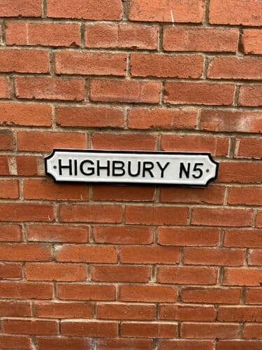 HIGHBURY N5 Vintage Style Football London Road Street Sign SOLID METAL