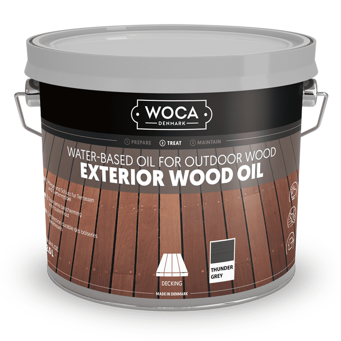 618225A Woca Exterior Wood Oil Thunder Grey 2 5L
