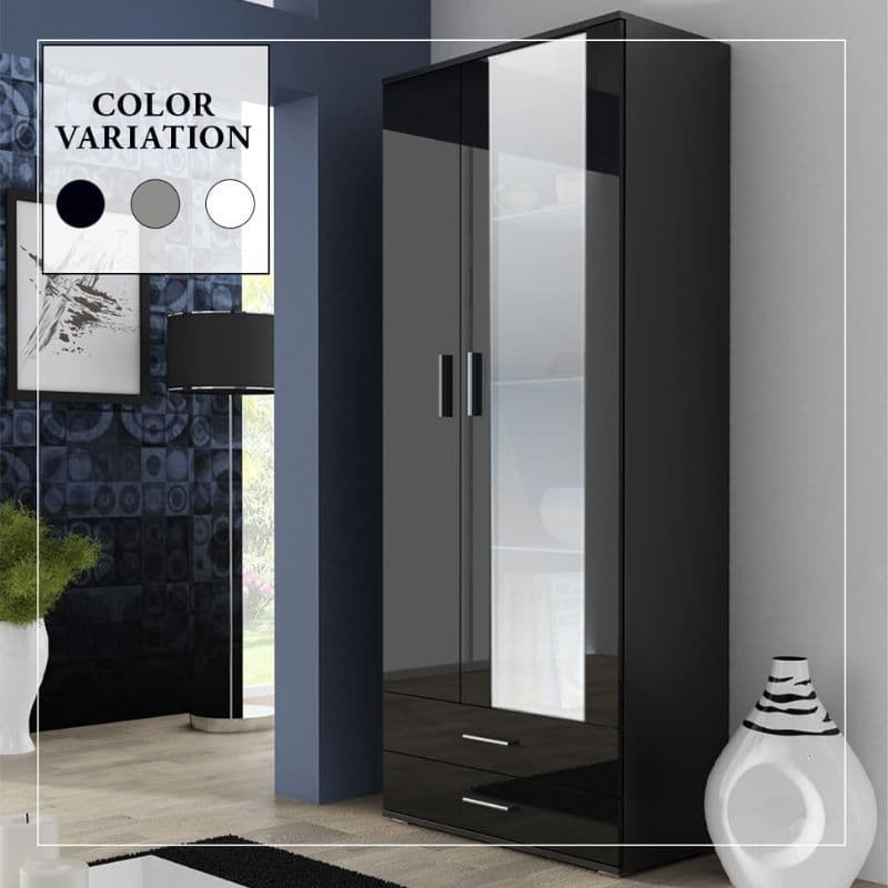 Woodrow 2 Doors High Gloss Wardrobe