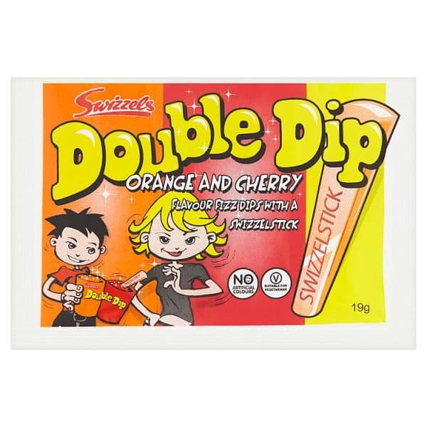Swizzels Double Dip Orange and Cherry Flavour Fizz Dips with a ...