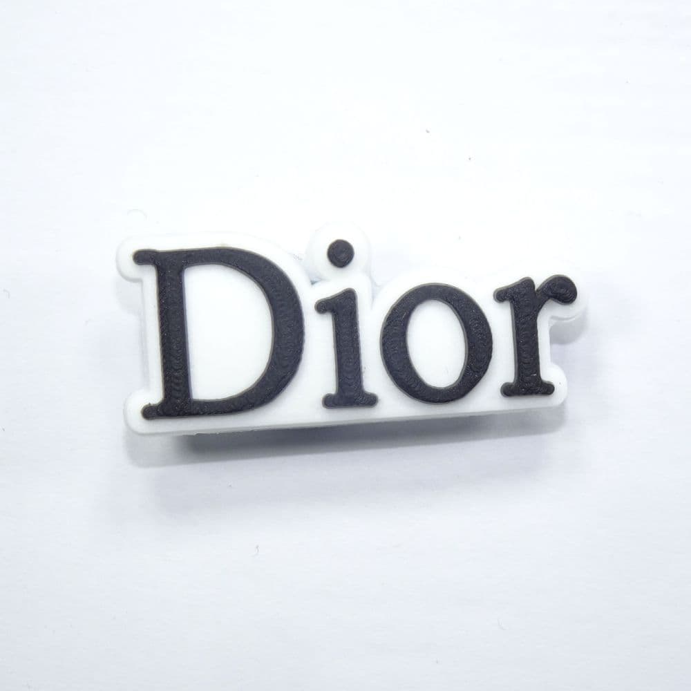 Dior French Luxury Block Logo Black On White Shoe Charm