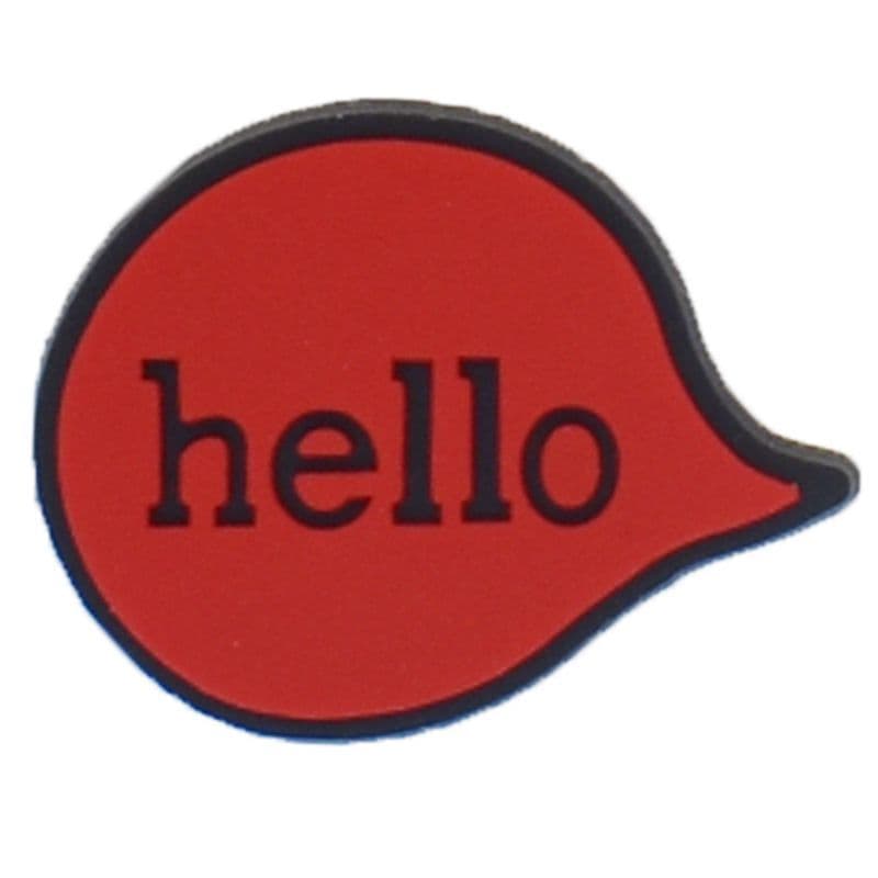 Hello Red Cloud Speech Bubble Shoe Charm