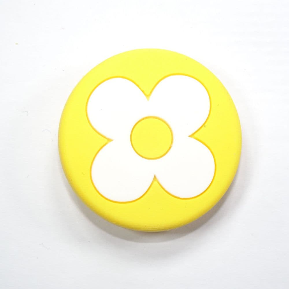 LV Louis Vuitton flower badge logo white on yellow shoe charm