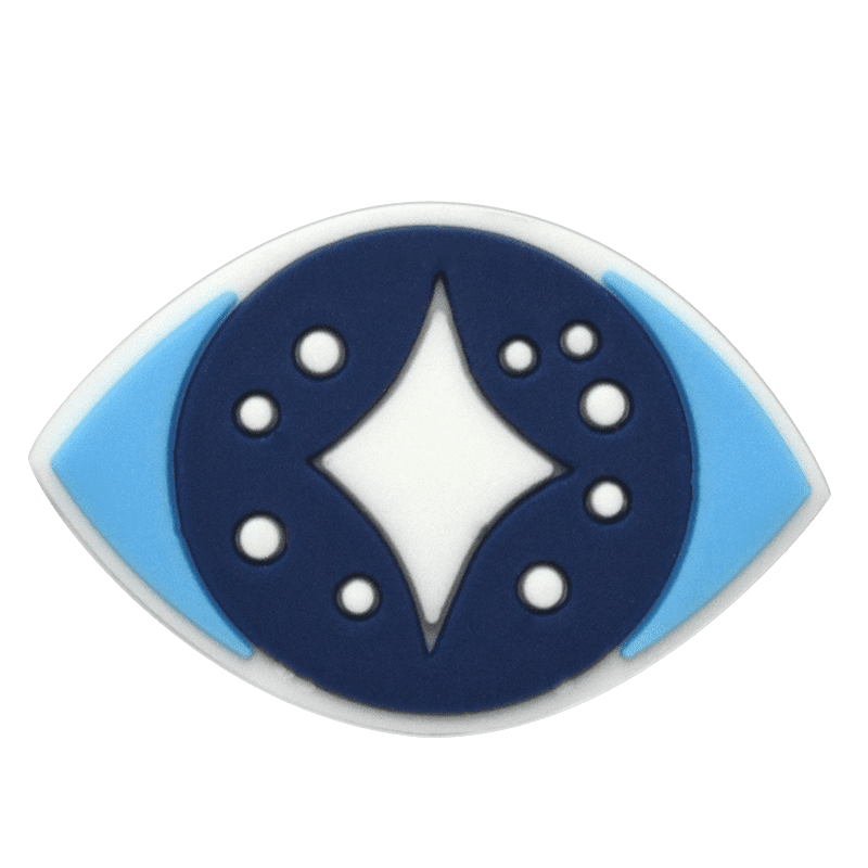 Oval Blue/Blue Spots Evil Eye Shoe Charm