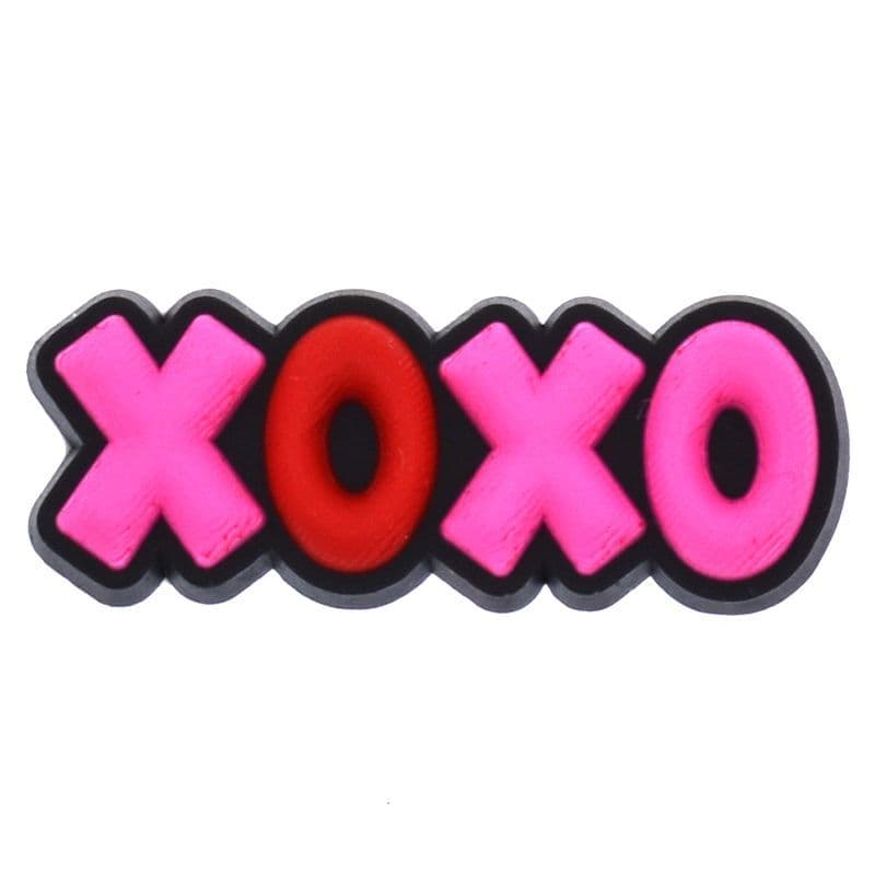 OXOX hugs & kisses pink sign logo shoe charm