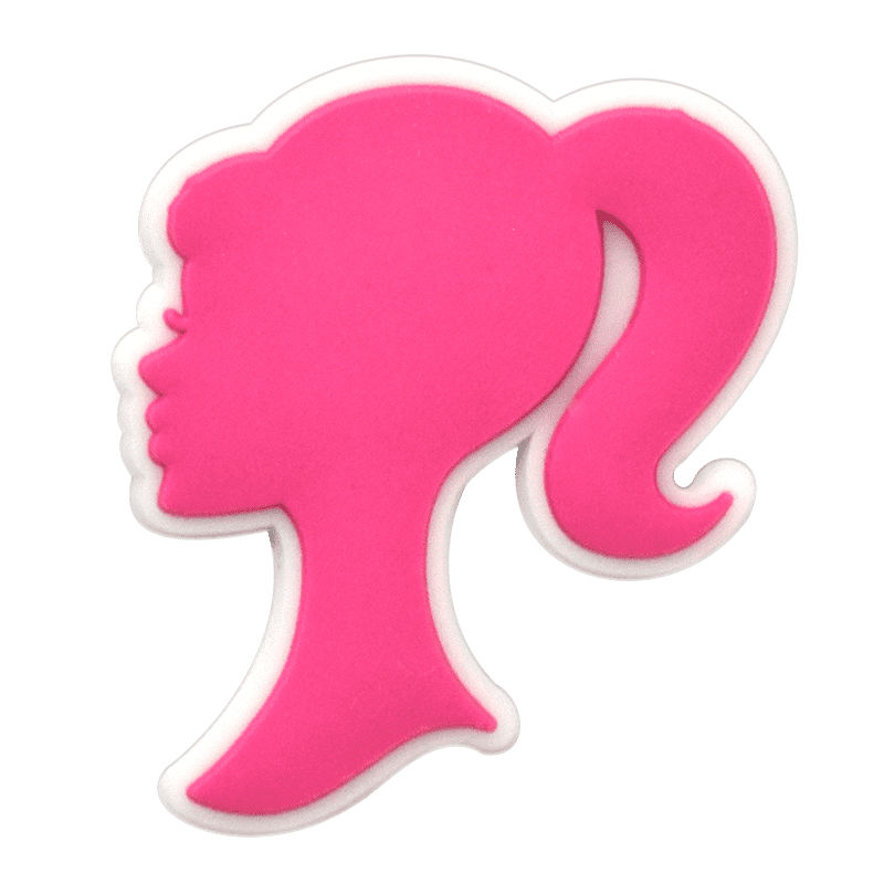 Pink Head Silouhette Barbie Shoe Charm